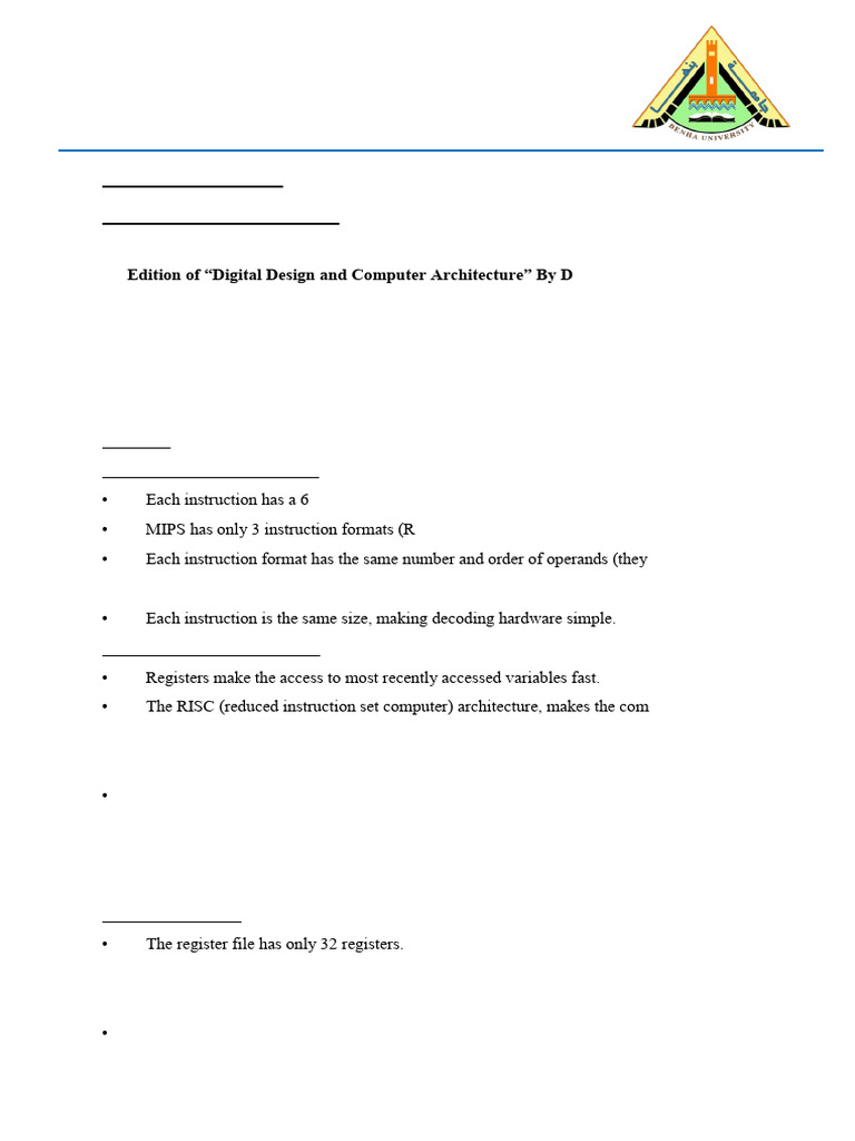 Assignment no 08_solution_Ex6.1 - Computer Architecture[1] | PDF | Digital Electronics ...