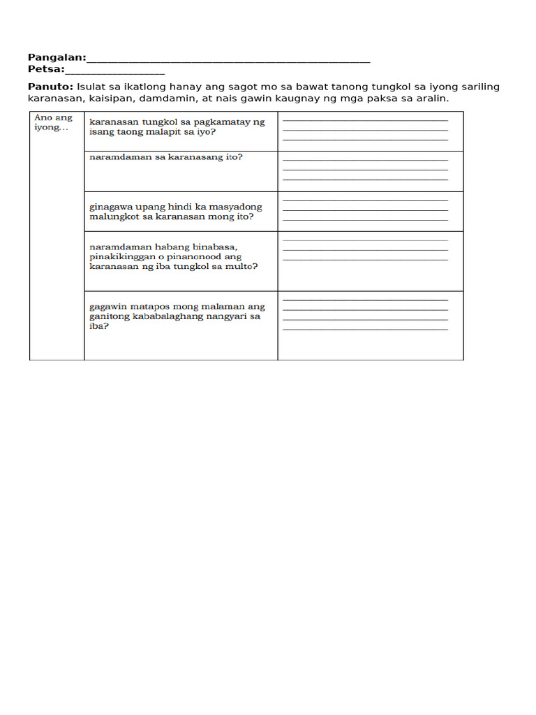 Pilipino Activity Jan 30 | PDF