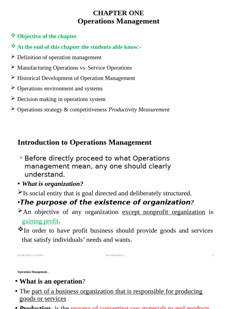 Introduction to Operations Management | PDF | Operations Management | Factors Of Production
