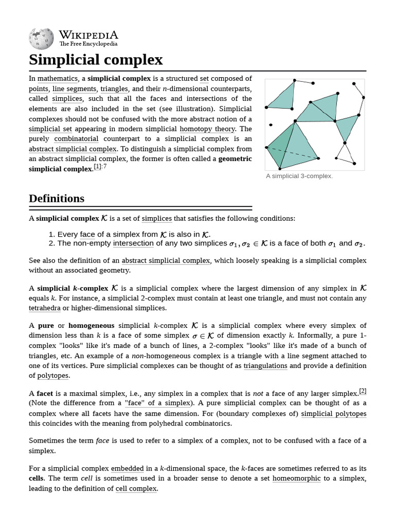 Simplicial_complex | PDF | Algebraic Topology | Geometry