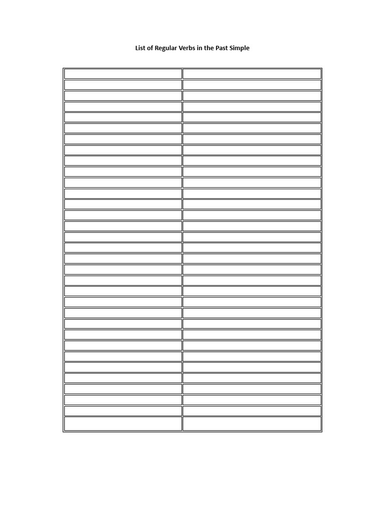 Regular Verbs in Past Simple List | PDF