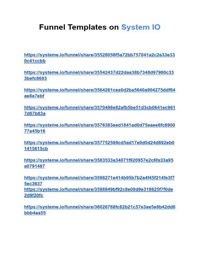 Funnel Templates On System IO | PDF