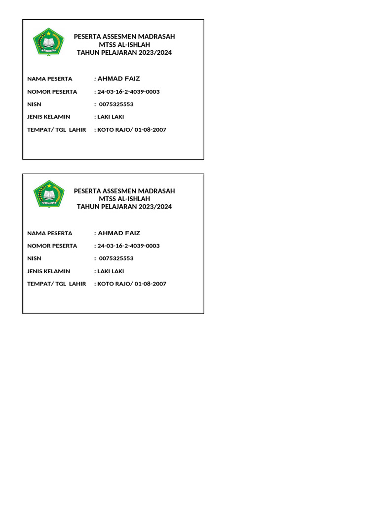 Ahmad Faiz Ko Card | PDF