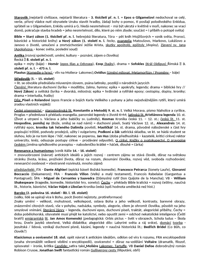 Lit Skupiny, Období - pojmyMZ2020 | PDF