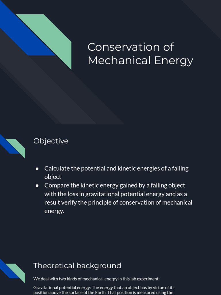 Conservation of Mechanical Energy | PDF | Kinetic Energy | Potential Energy