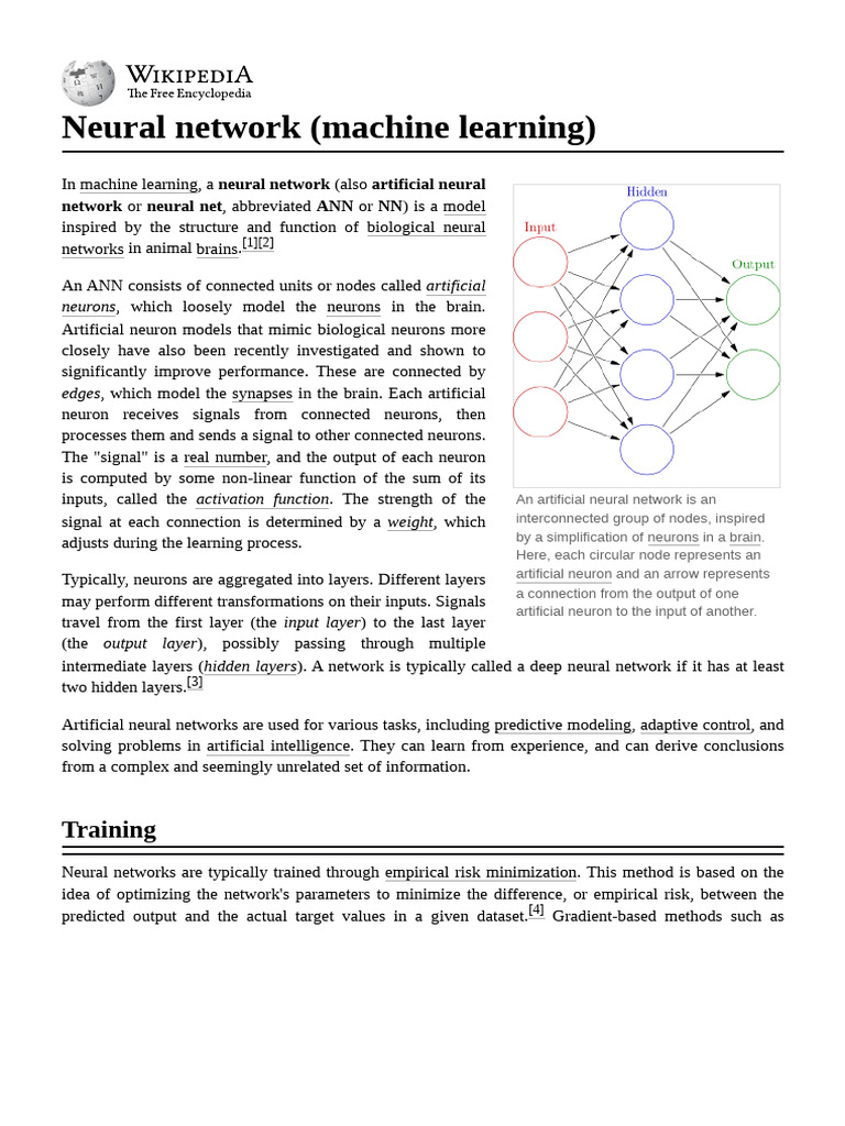 Neural_network_(machine_learning) | PDF | Deep Learning | Machine Learning
