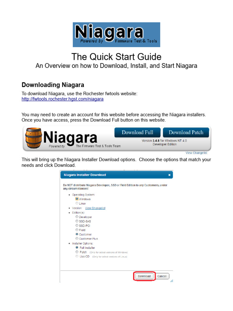 Niagara_QuickStart_Guide | PDF | Command Line Interface | Graphical User Interfaces