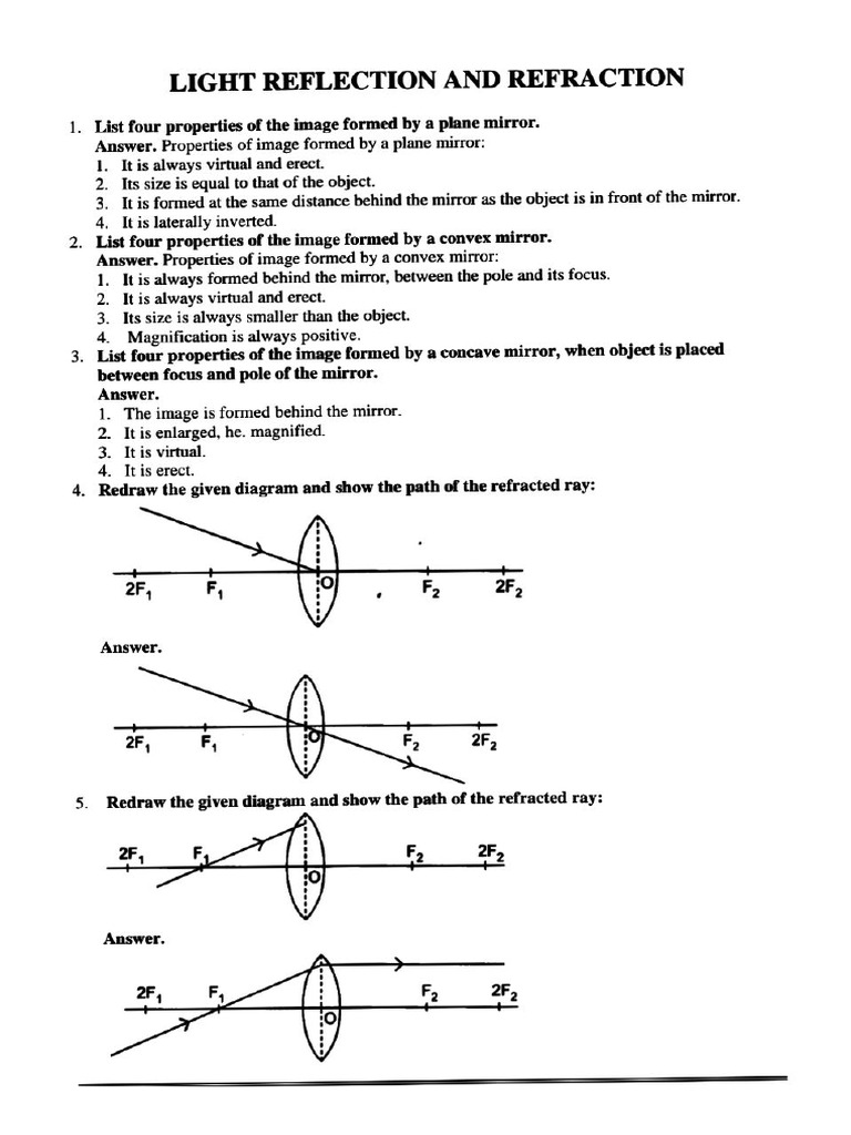 Light X Worksheet | PDF