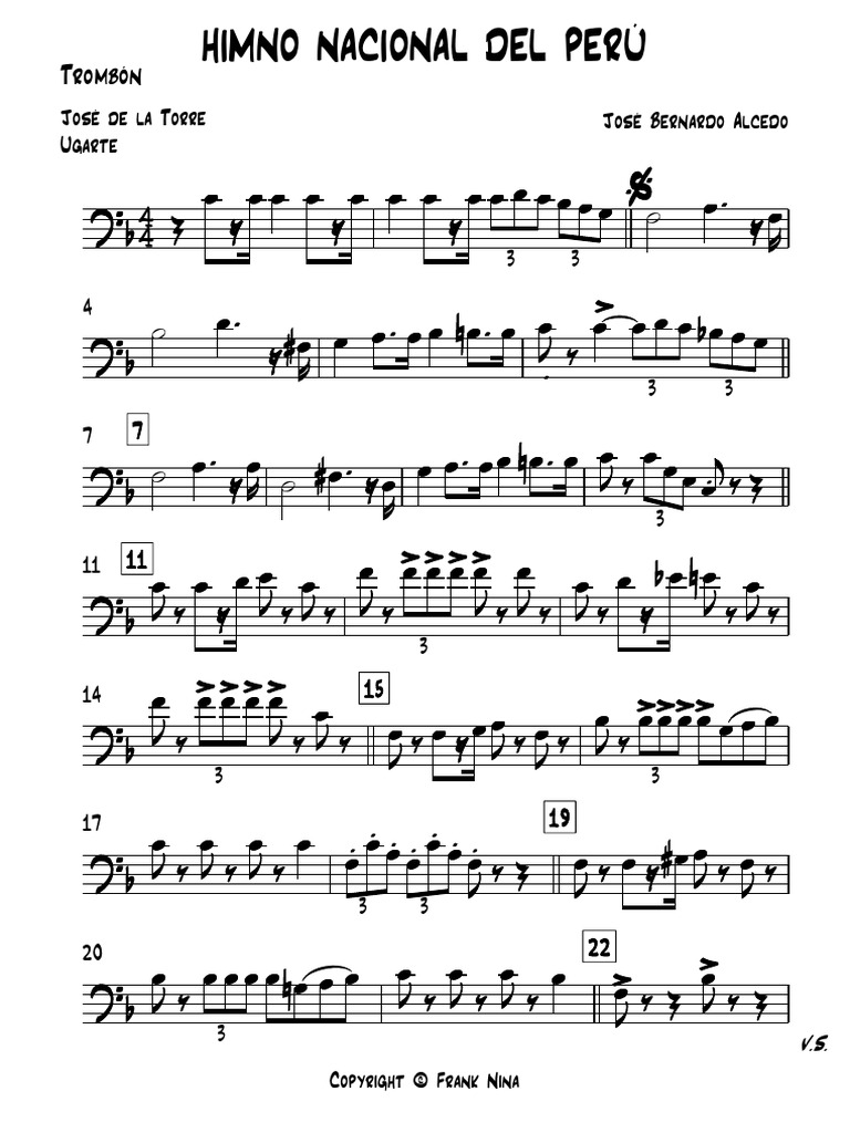 Himno Nacional del Perú | PDF | Songs | National Symbols