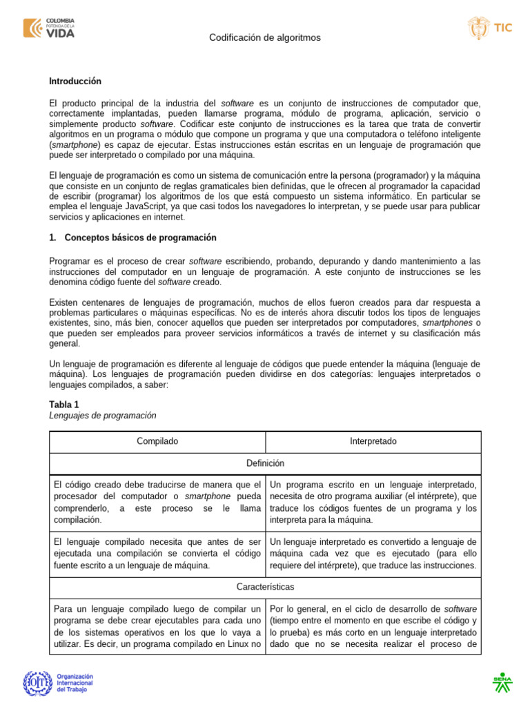 Codificación de Algoritmos en JavaScript | PDF | Programación ...