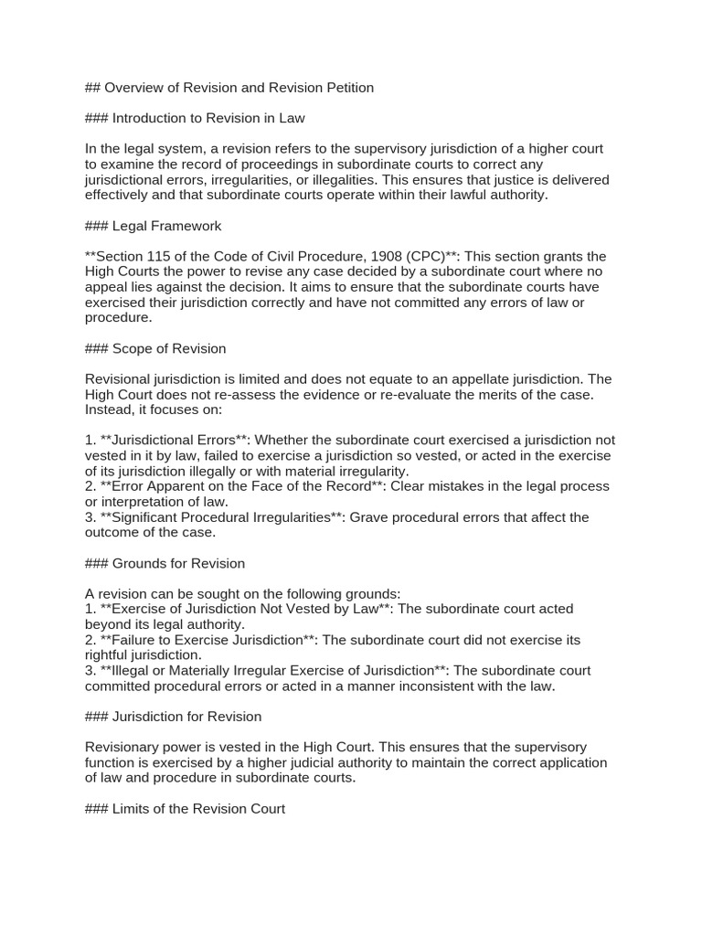 Understanding Revision Petitions in Law | PDF | Justice | Crime & Violence
