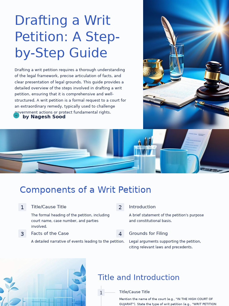 Writ Petition Drafting Guide | PDF | Writ | Certiorari