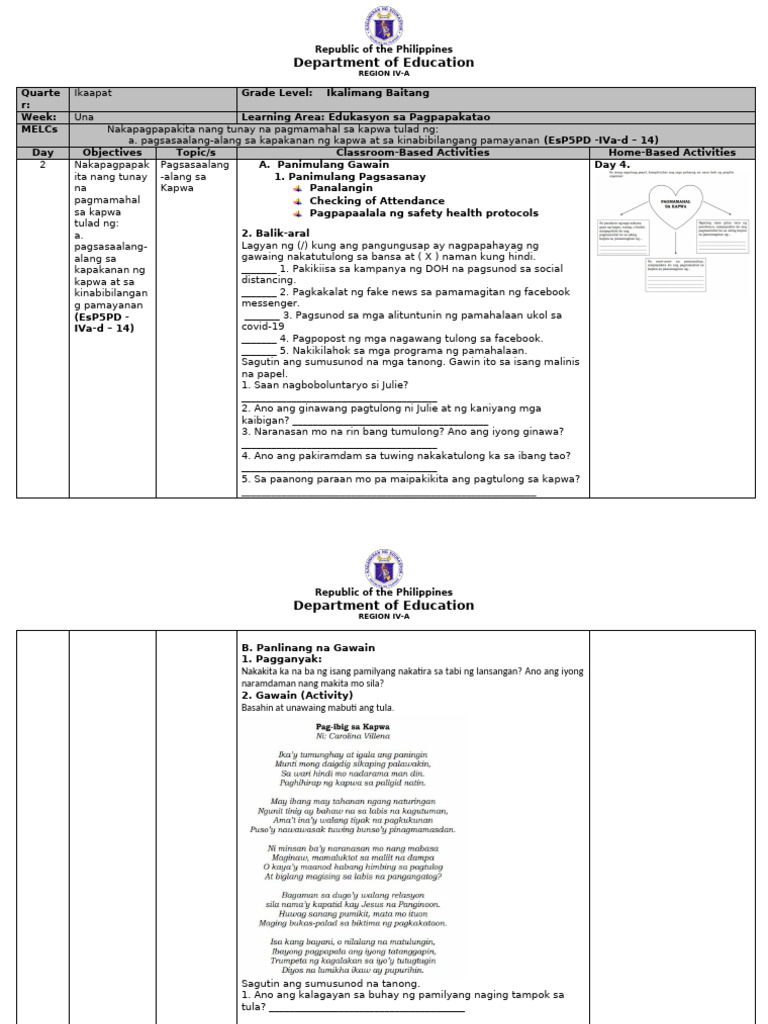 WLP Esp Q4 W 1 | PDF