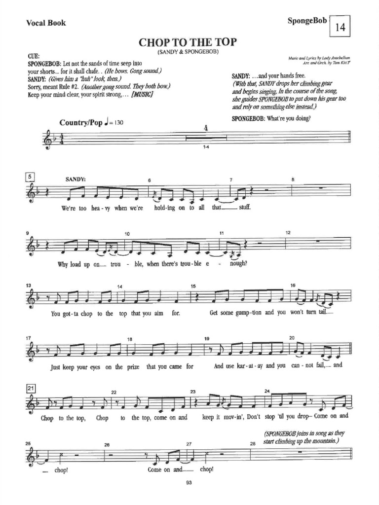 Chop To The Top - Vocal Score | PDF