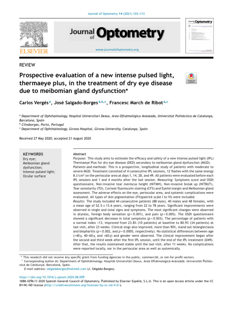 1 s2.0 S1888429620300996 Main | PDF | Ophthalmology | Human Eye