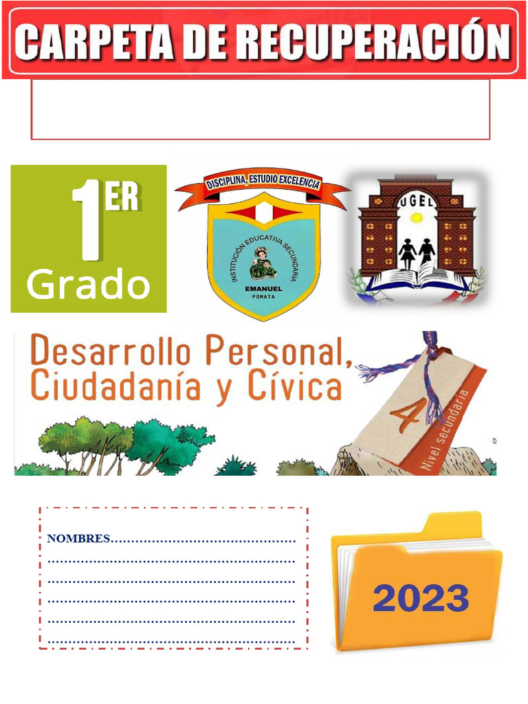 Carpeta de Recuperacion Dpcc-1ero y 2do - Grado-2023 | PDF