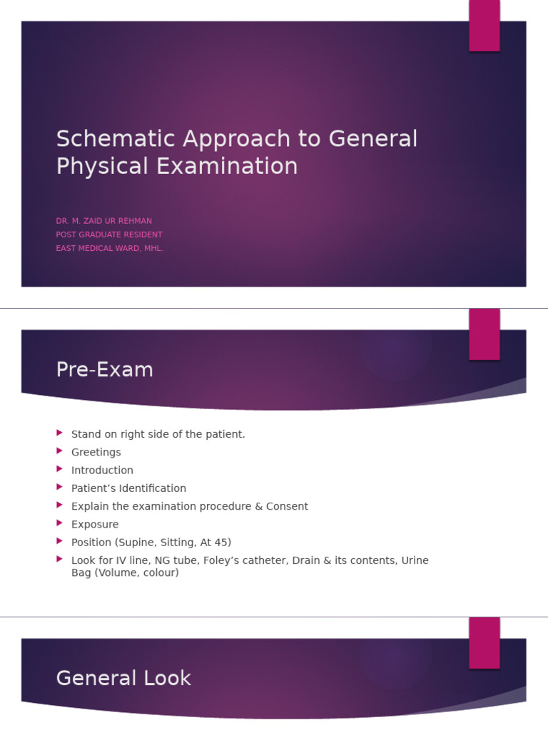 Schematic Approach to General Physical Examination | PDF Schematic Approach to General Physical Examination | PDF