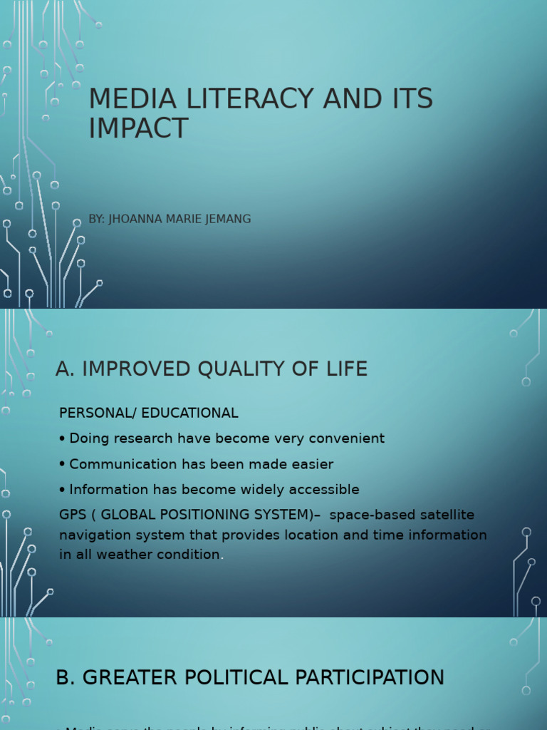 Media Literacy and Its Impact | PDF