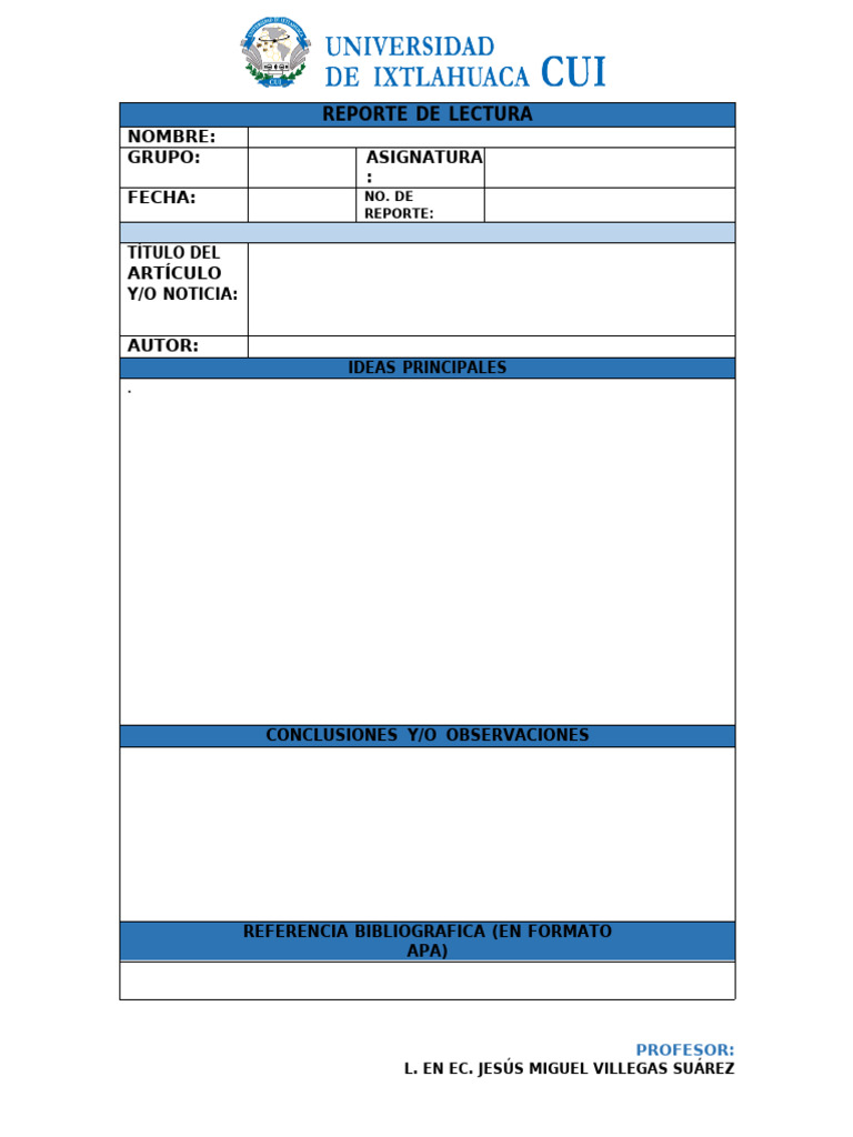 Formato de Reportes | PDF