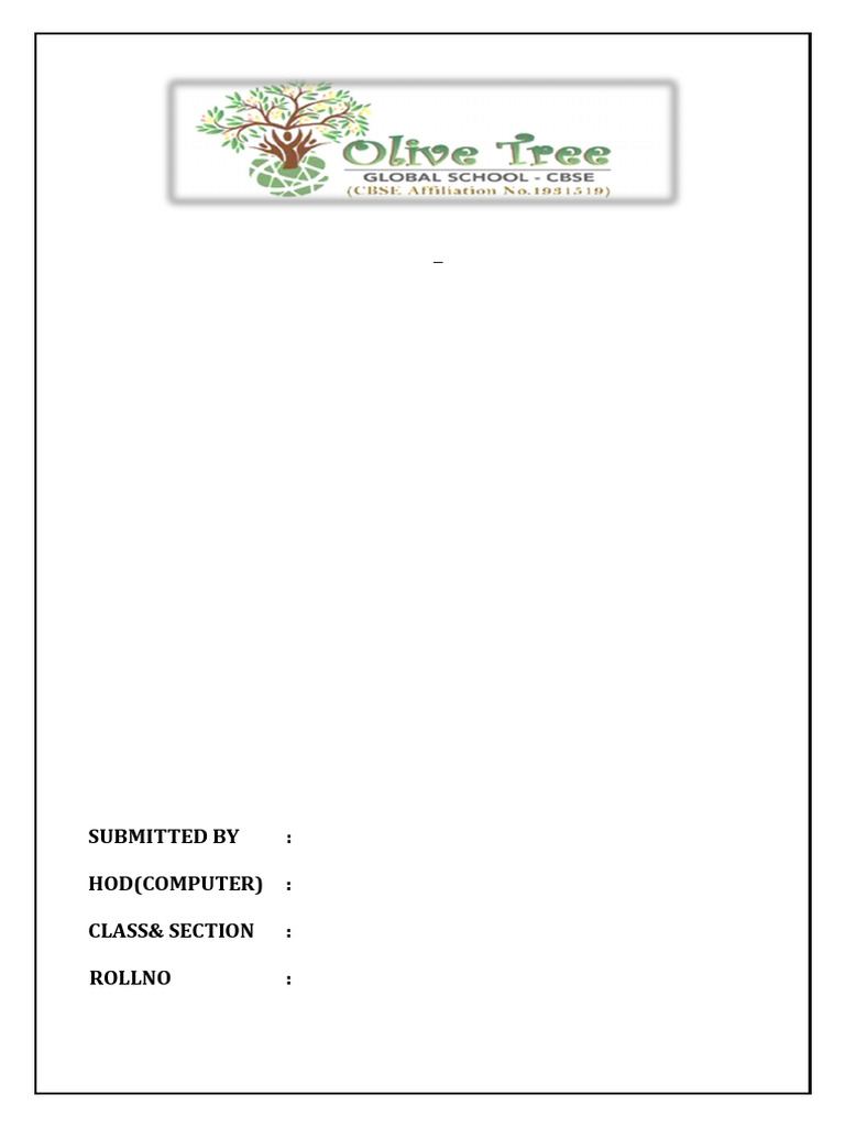 It Practical Front Page | PDF