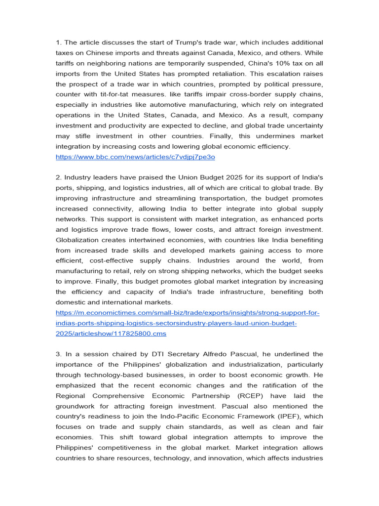 Jimenez, Nathaniel M | PDF | Tariff | Trade