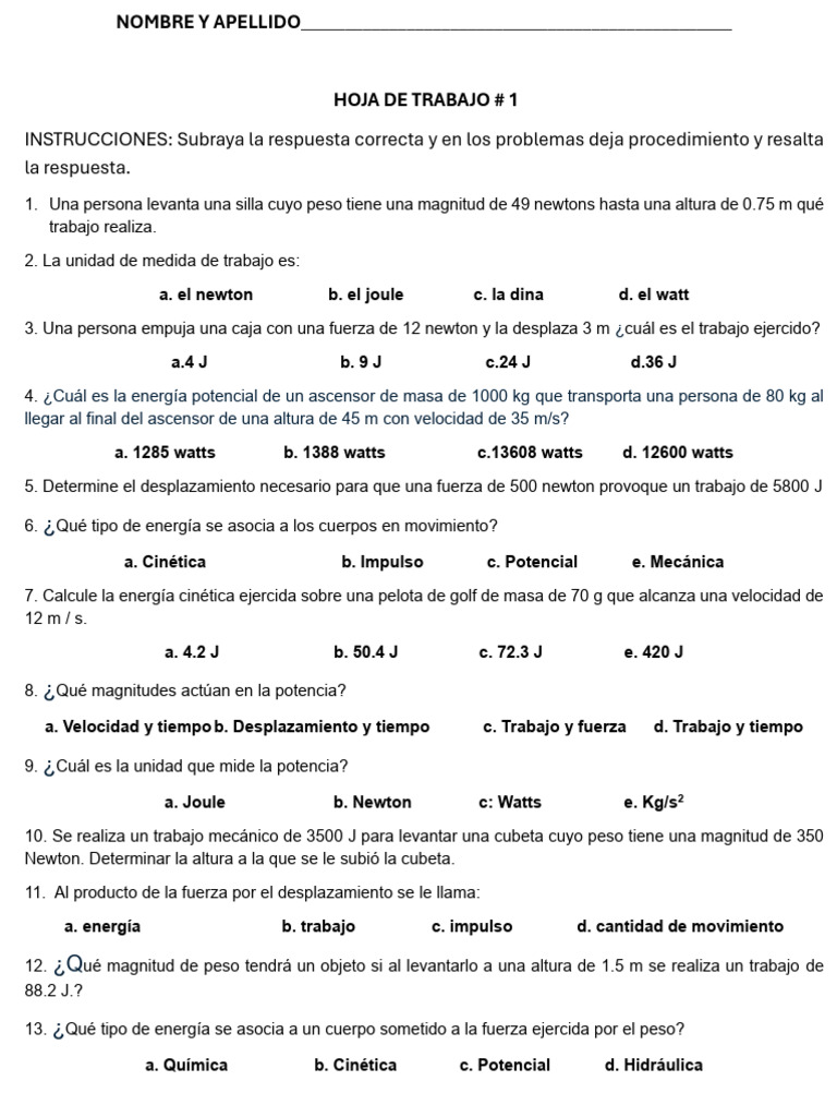Fifu 5 | PDF | Energía cinética | Fuerza