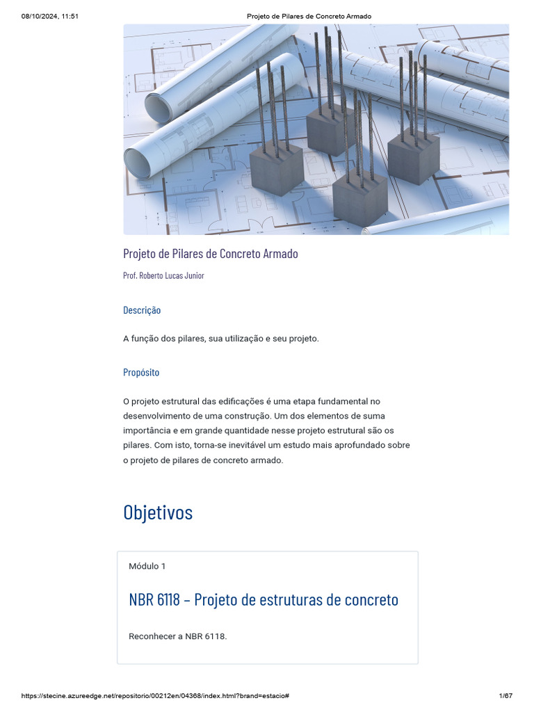 Projeto de Pilares de Concreto Armado | PDF | Flexão (Física) | Concreto