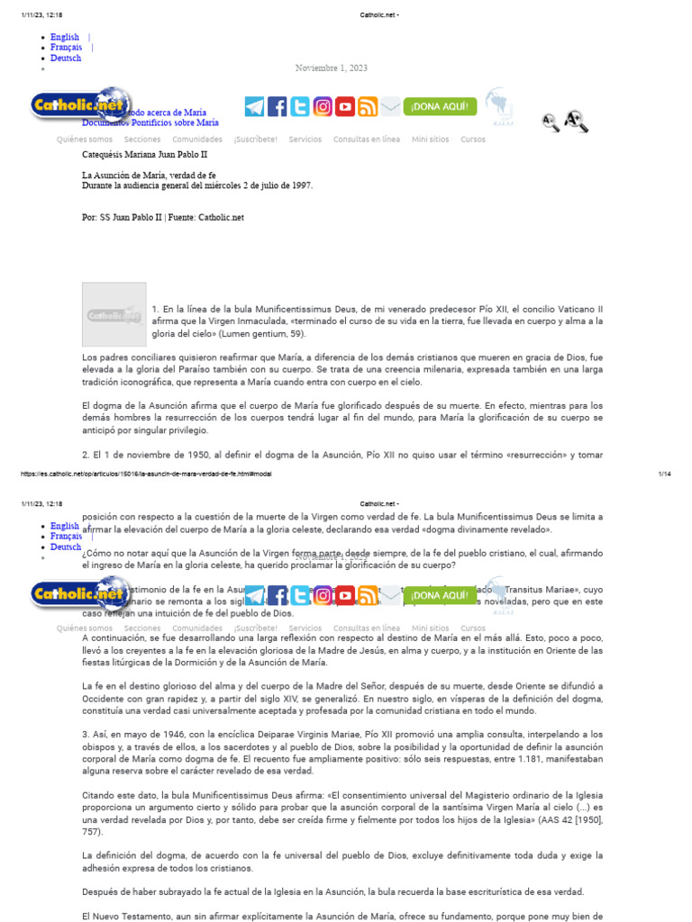 Asuncion de María 2 | PDF | María, madre de Jesús | Creencia religiosa y doctrina