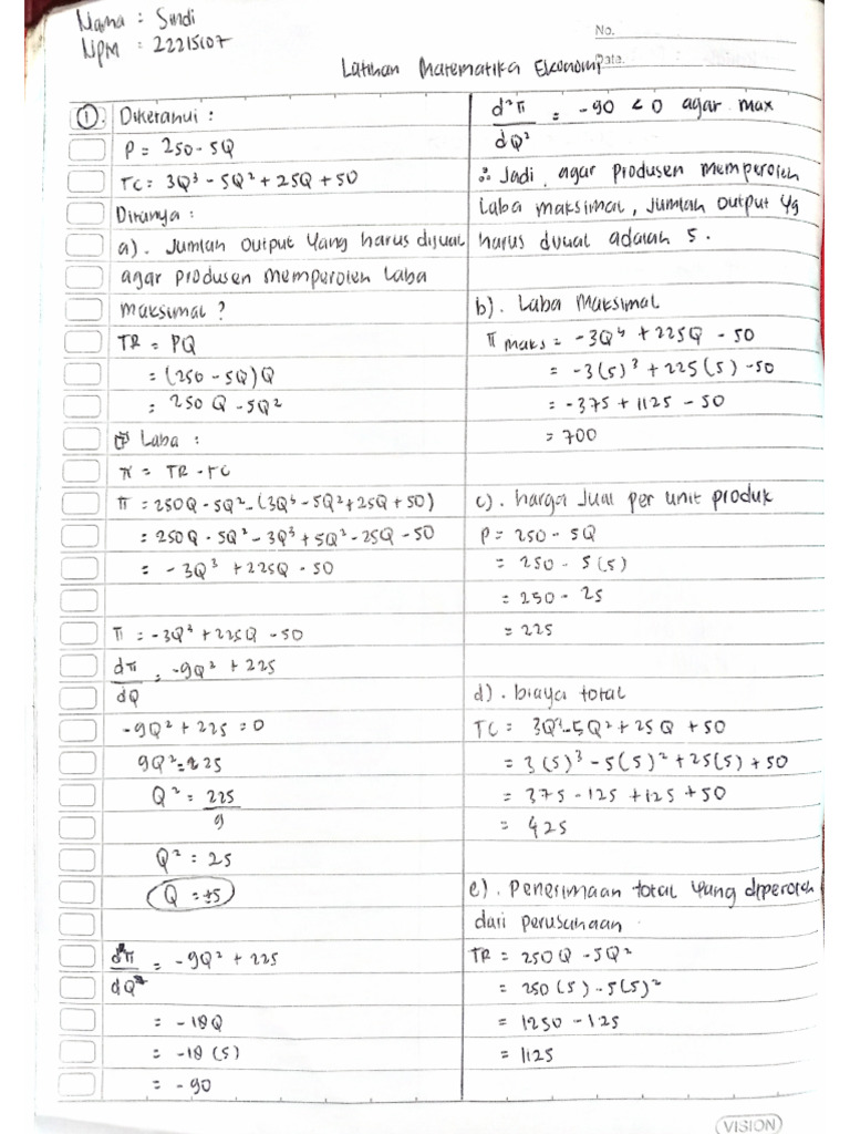 070 Sindi Latihan MatEko | PDF
