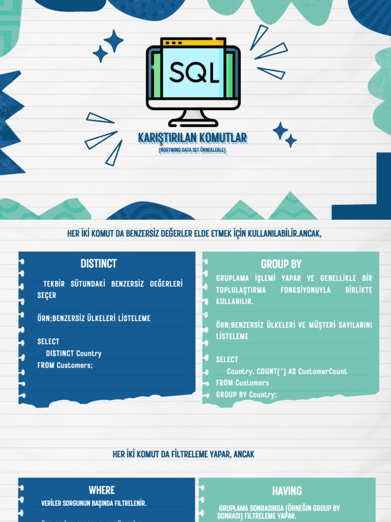 SQL Karıştırılan Komutlar | PDF