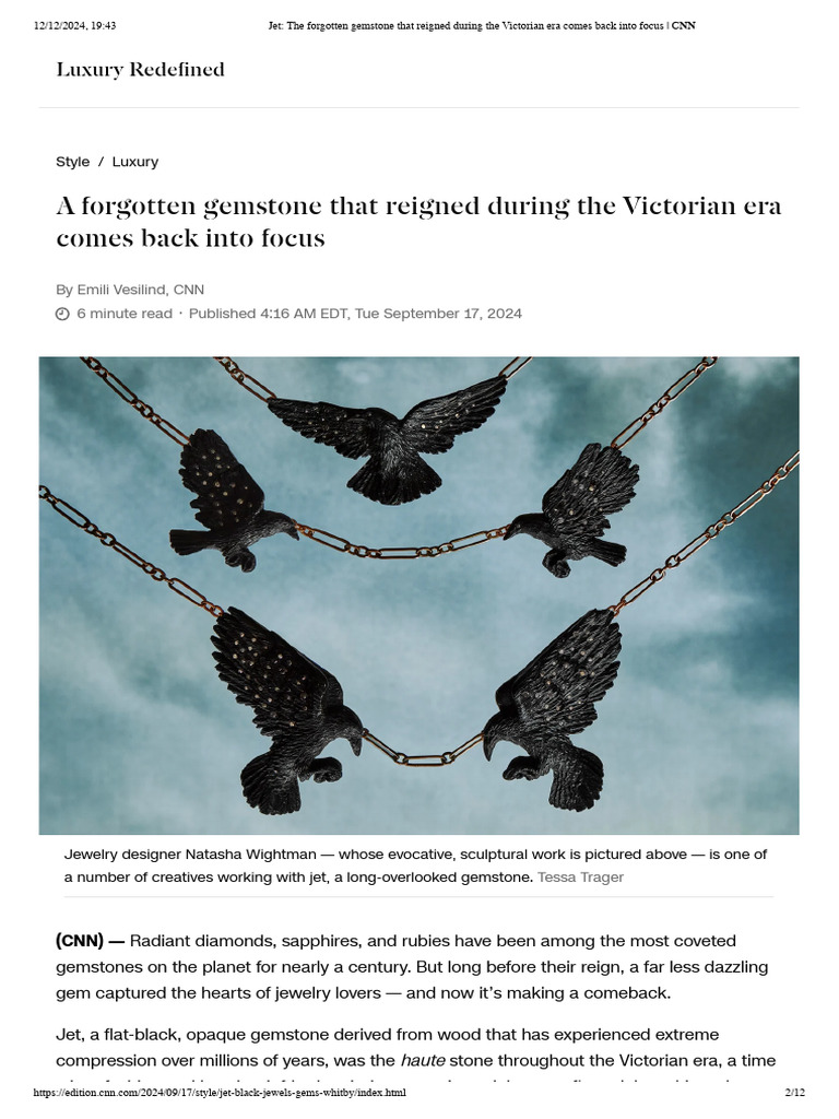 Jet - The Forgotten Gemstone That Reigned During The Victorian Era ...