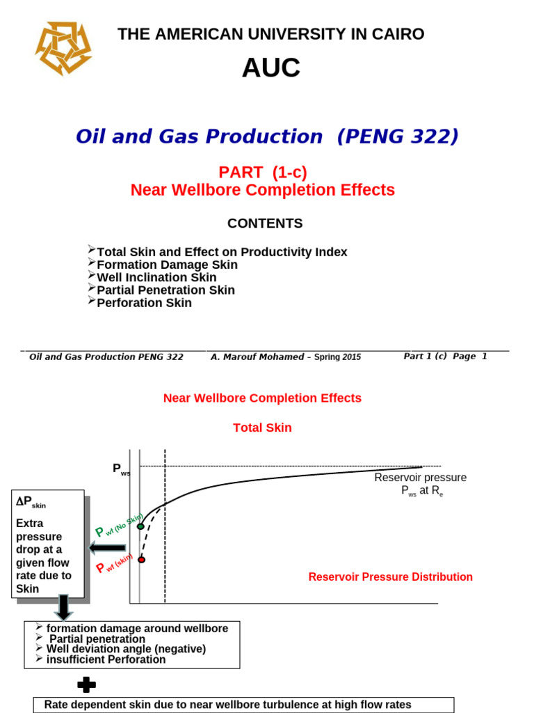 AUC-PENG 322-Part 1c Near Wellbore Compl Effects | PDF | Petroleum ...