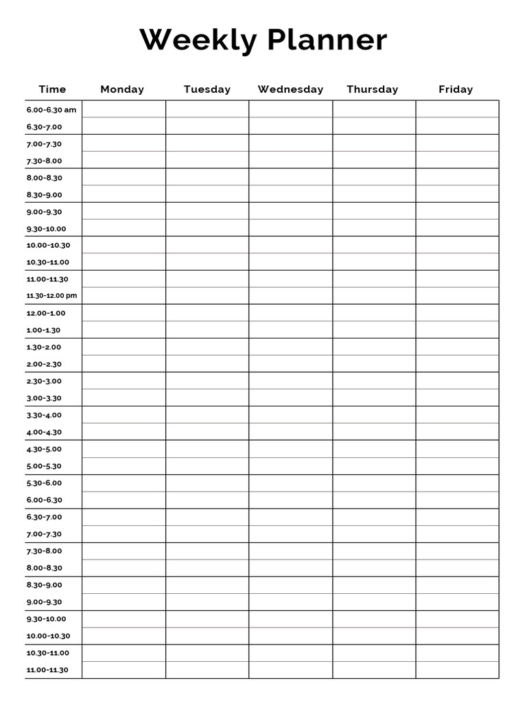 Pink & White Schedule Weekly Planner | PDF