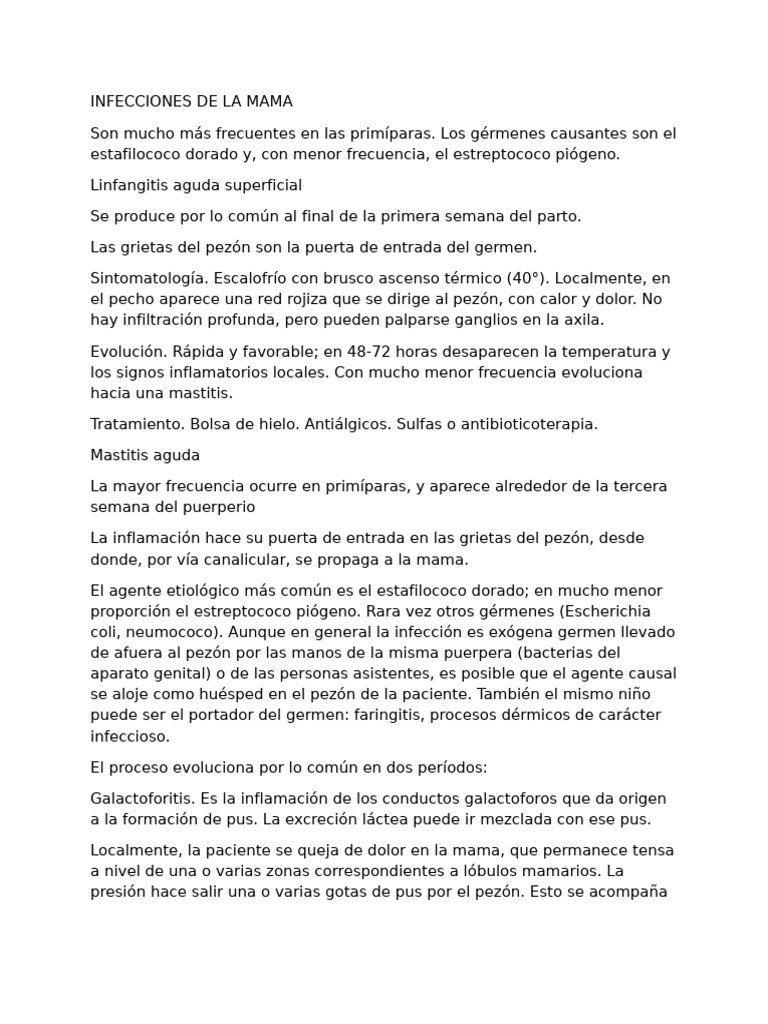 Infecciones mamarias: mastitis y abscesos | PDF | Pecho ...