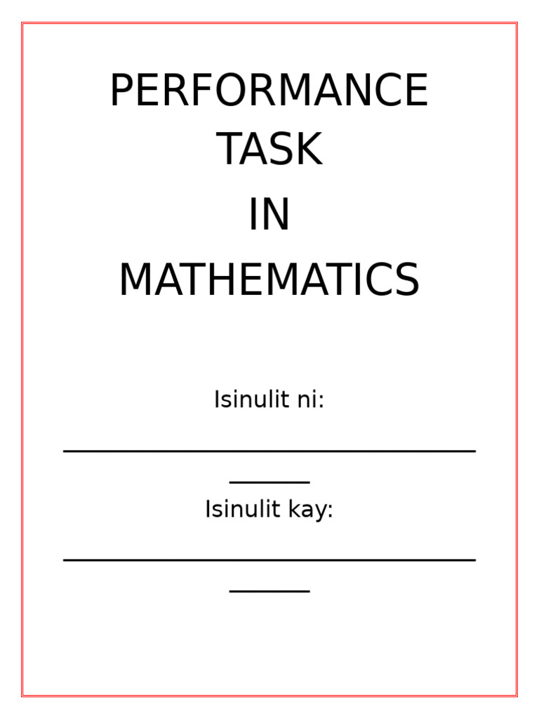 Performance Task | PDF