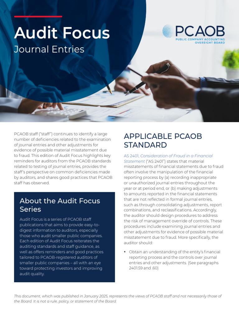 Journal Entry Testing and Fraud Risks | PDF | Audit | Internal Control
