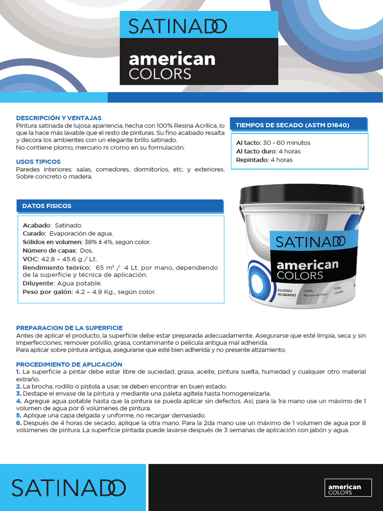 8033 Satinado American Colors. | PDF