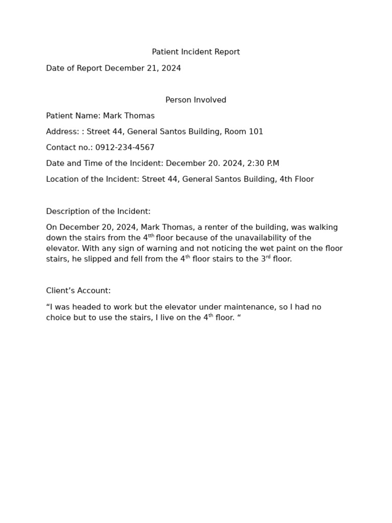 Building Incident Report | PDF