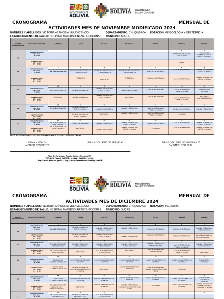 Cronograma Noviembre y Diciembre Victoria | PDF | Pandemia