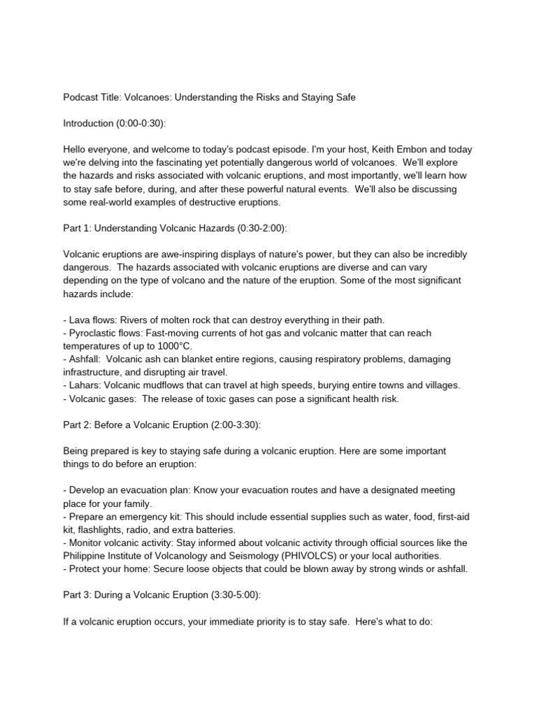 Essay | PDF | Volcano | Types Of Volcanic Eruptions