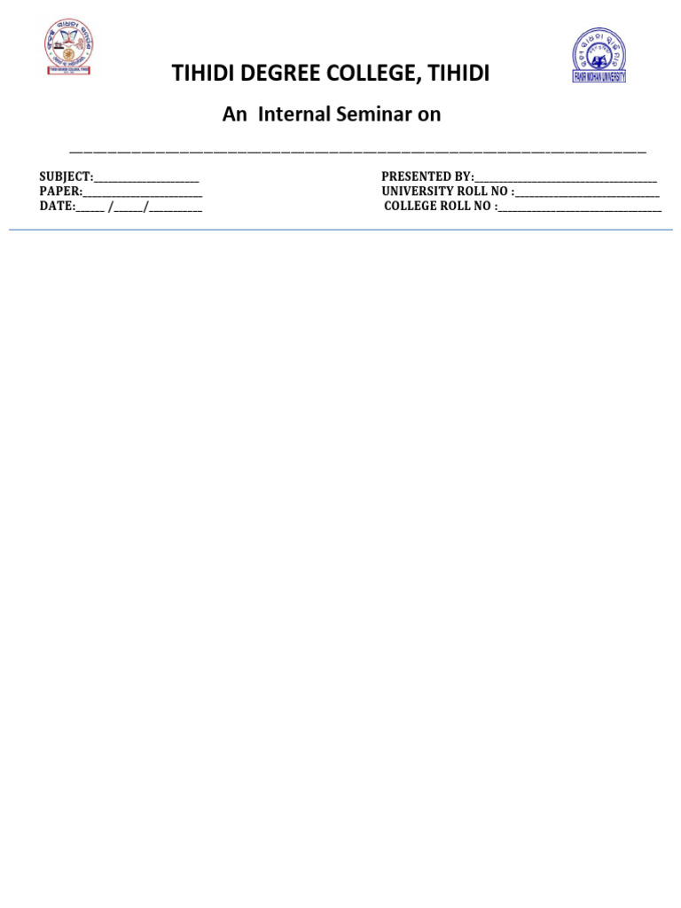 Tihidi College Internal Seminar Details | PDF