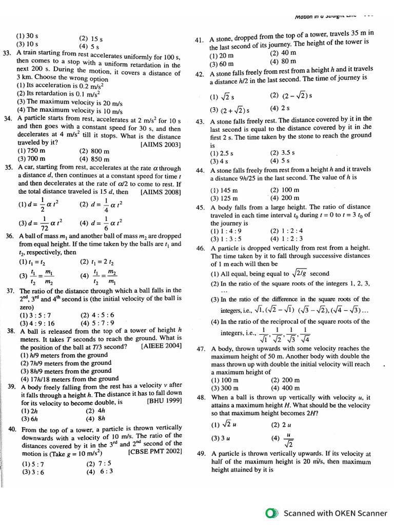 Phy Practice Sheet No 03 | PDF