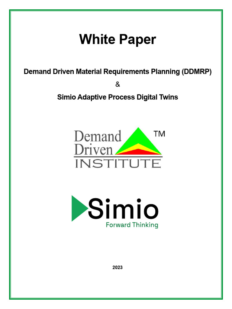 DDMRP & SAPDT White Paper 2023 | PDF | Supply Chain | Simulation