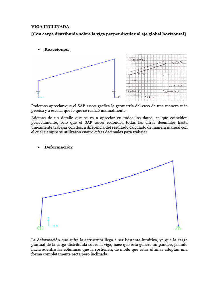 Análisis de Viga Inclinada en SAP 2000 | PDF