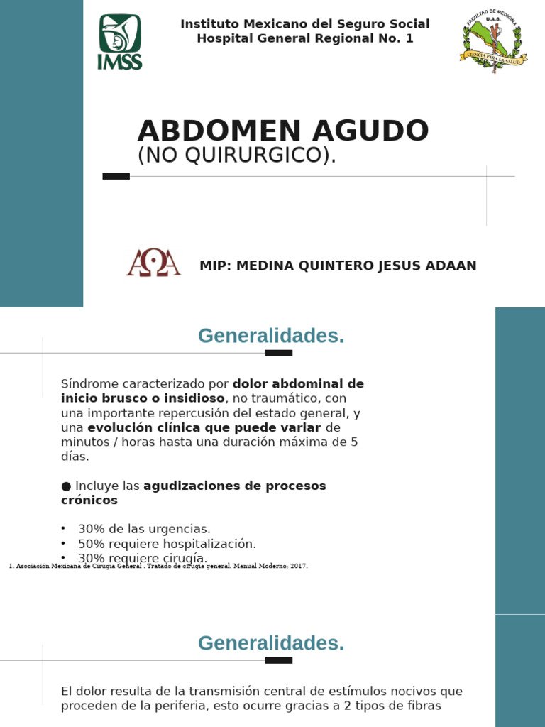 ABDOMEN AGUDO NO QX | PDF | Síndrome del intestino irritable ...
