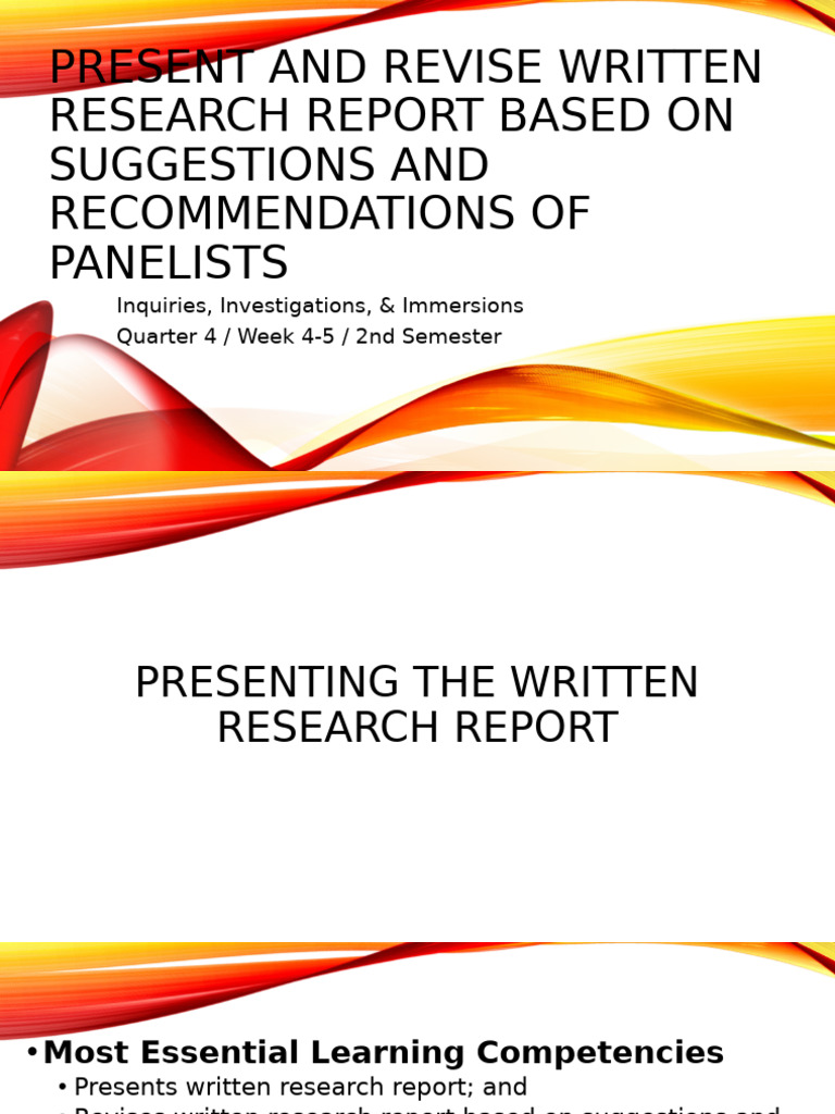 3is Q4W4 5 Presenting The Written Research Report | PDF | Proofreading ...
