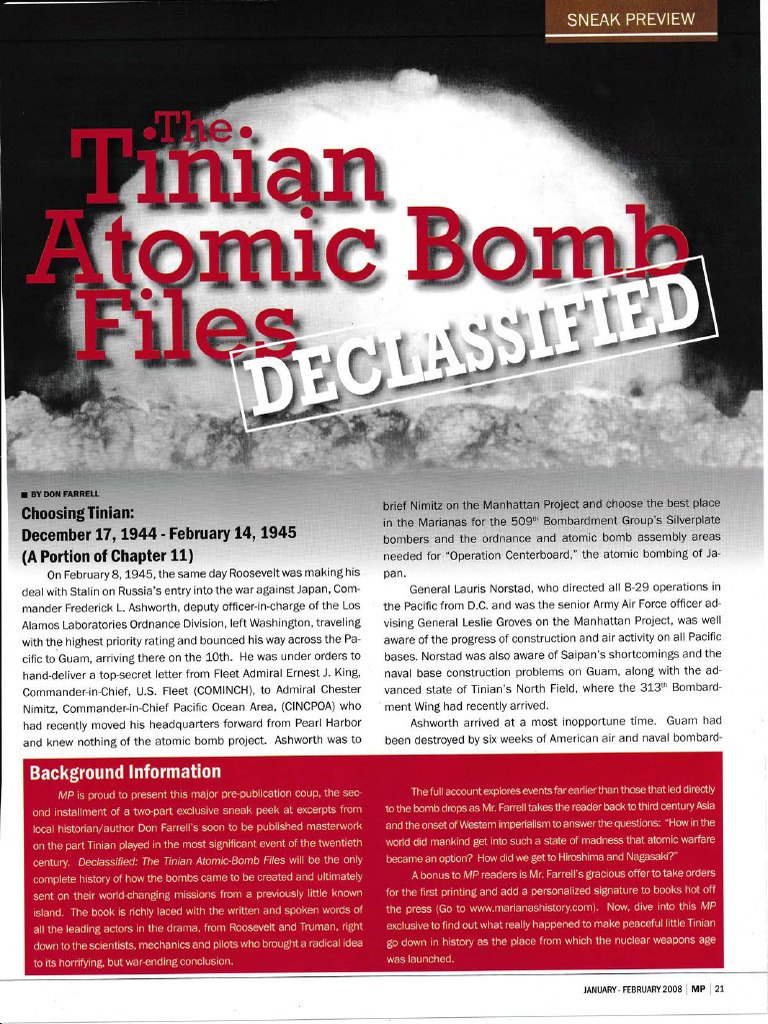 MP Magazine Jan-Feb 2008 Vol.2 No.1-The Tinian Atomic Bomb Files ...