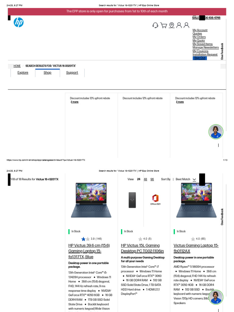 Search Results For - 'Victus 16-r0201TX' - HP Epp Online Store | PDF ...