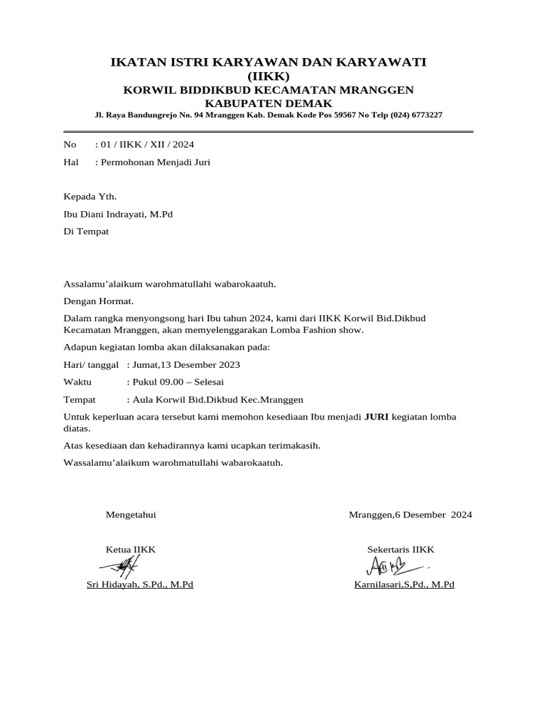 Undangan Juri IIKK | PDF