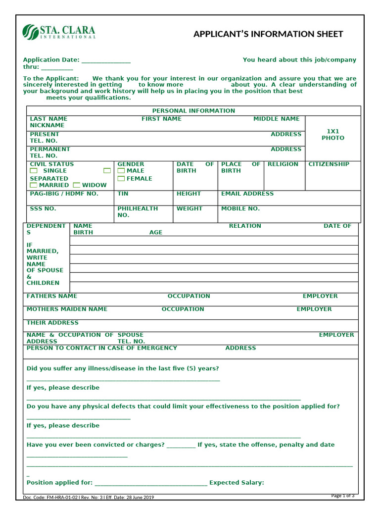 Application Form (Page 1) | PDF | Justice | Crime & Violence